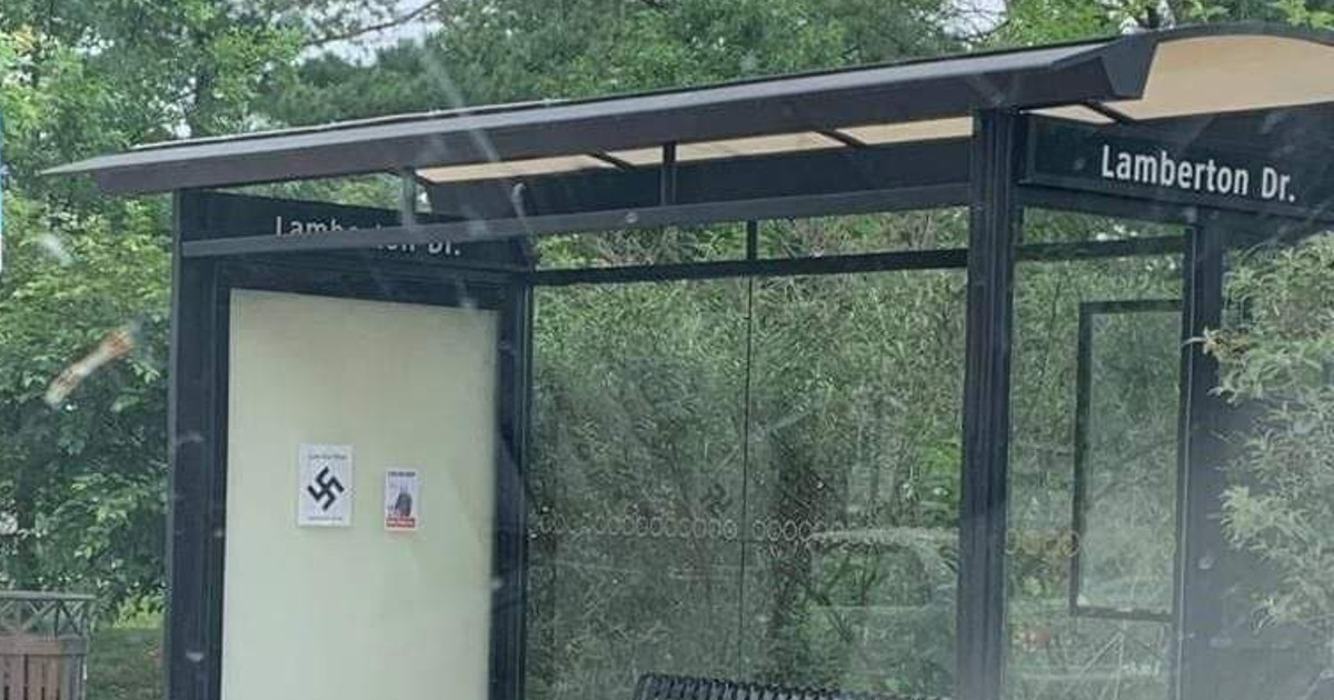 Swastika Posted at Bus Stop by Silver Spring Synagogue - Montgomery ...