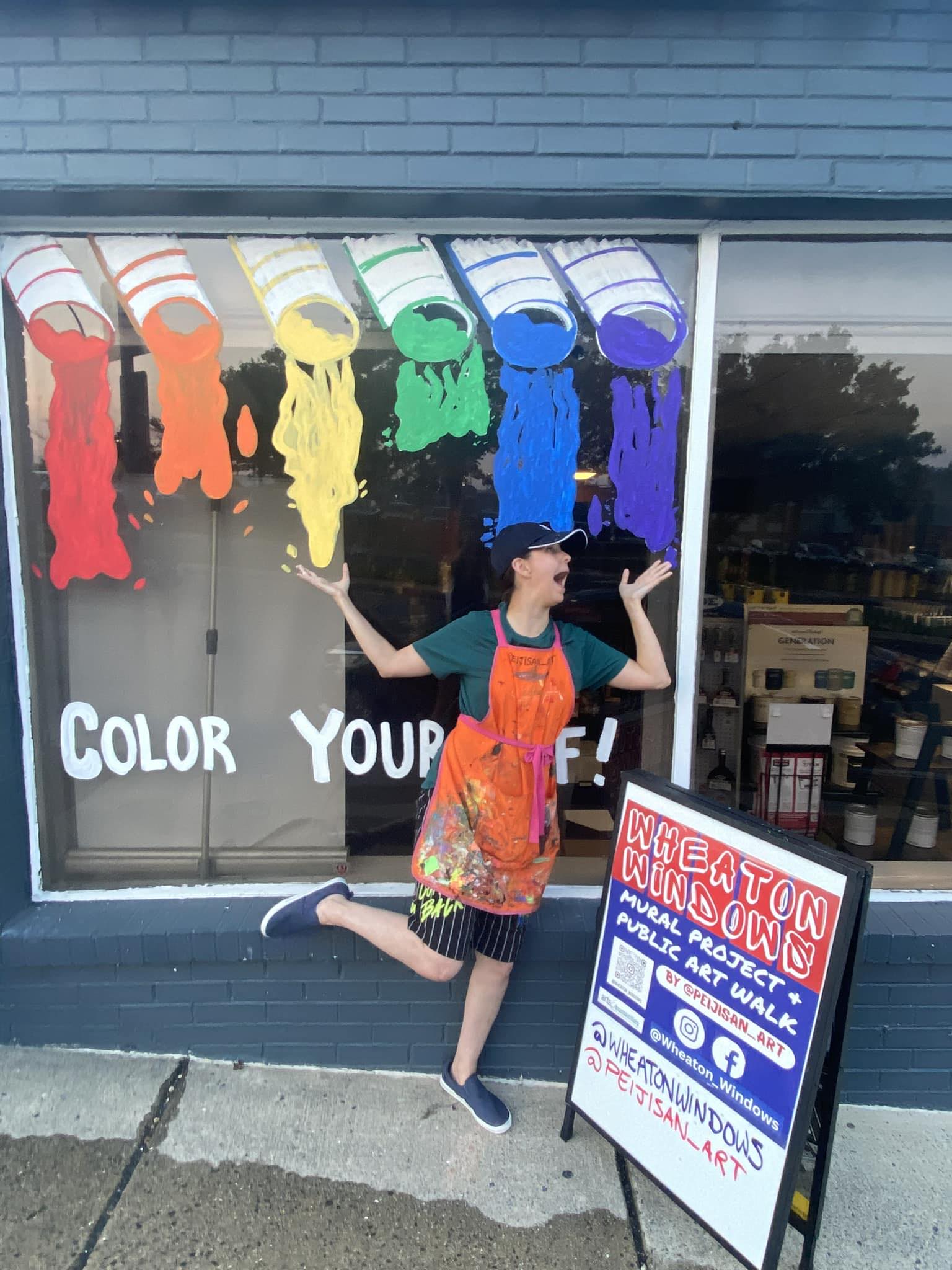 Artist Paints Storefront Windows to Help Beautify Downtown Wheaton ...