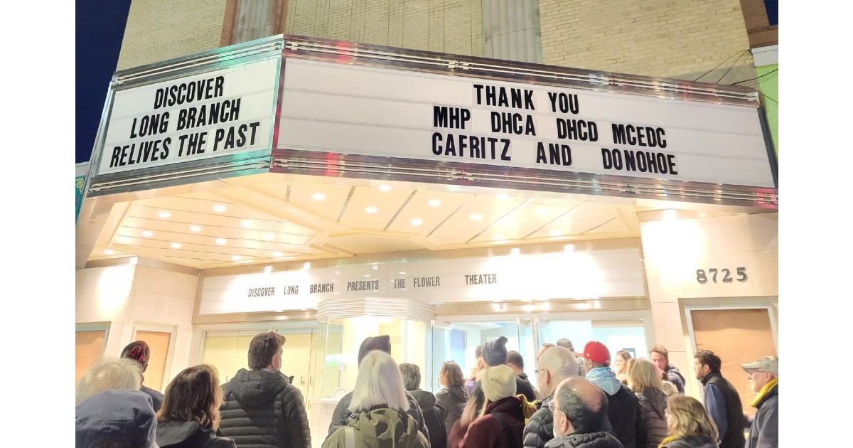 Flower Theatre Facade, Marquis Light Up Long Branch Again - Montgomery ...